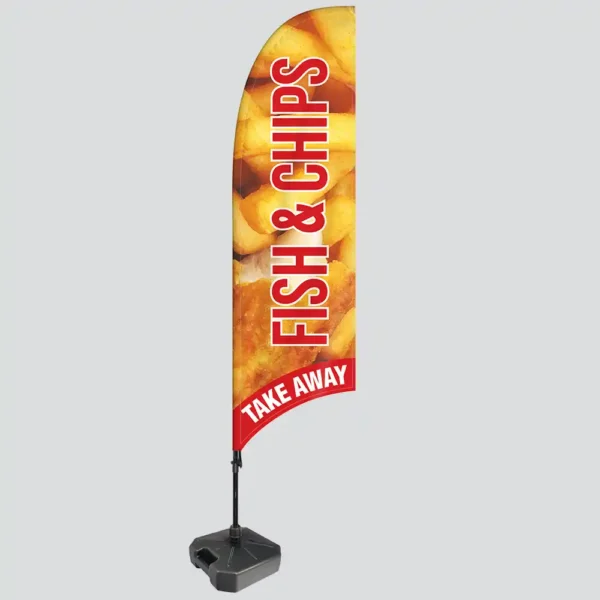 Fish and Chips Shop Flag – Ready-Made Outdoor Advertising